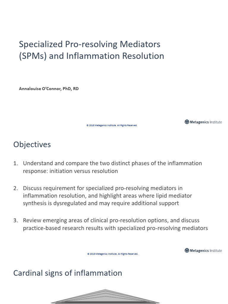 SPMs and Inflammation Resolution Deck | PDF | Inflammation | Cell Biology