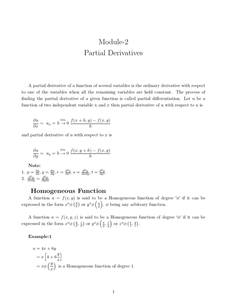 Module-2 MAT1001 | PDF | Derivative | Equations