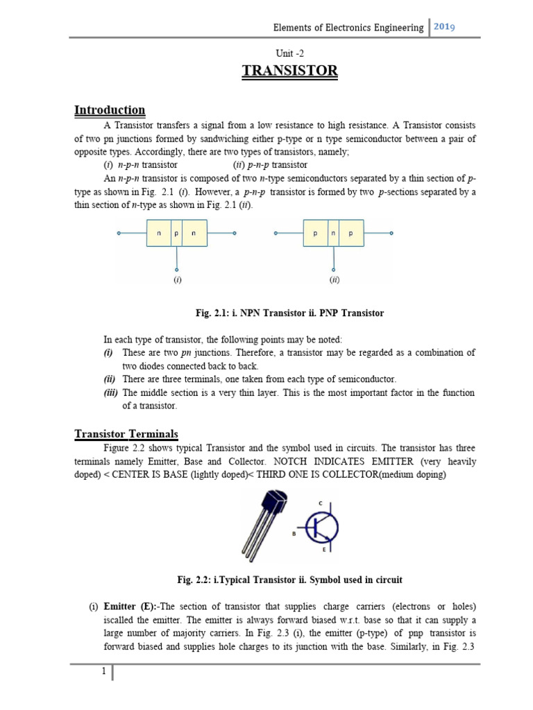 Module 2 BJT NOTES | PDF | Bipolar Junction Transistor | P–N Junction