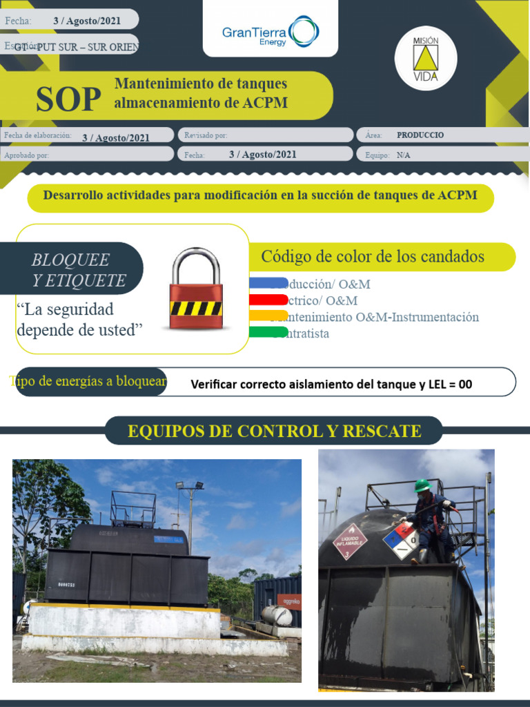 SOP Modificación en Tanques de 5000 Gls | PDF | Tanques