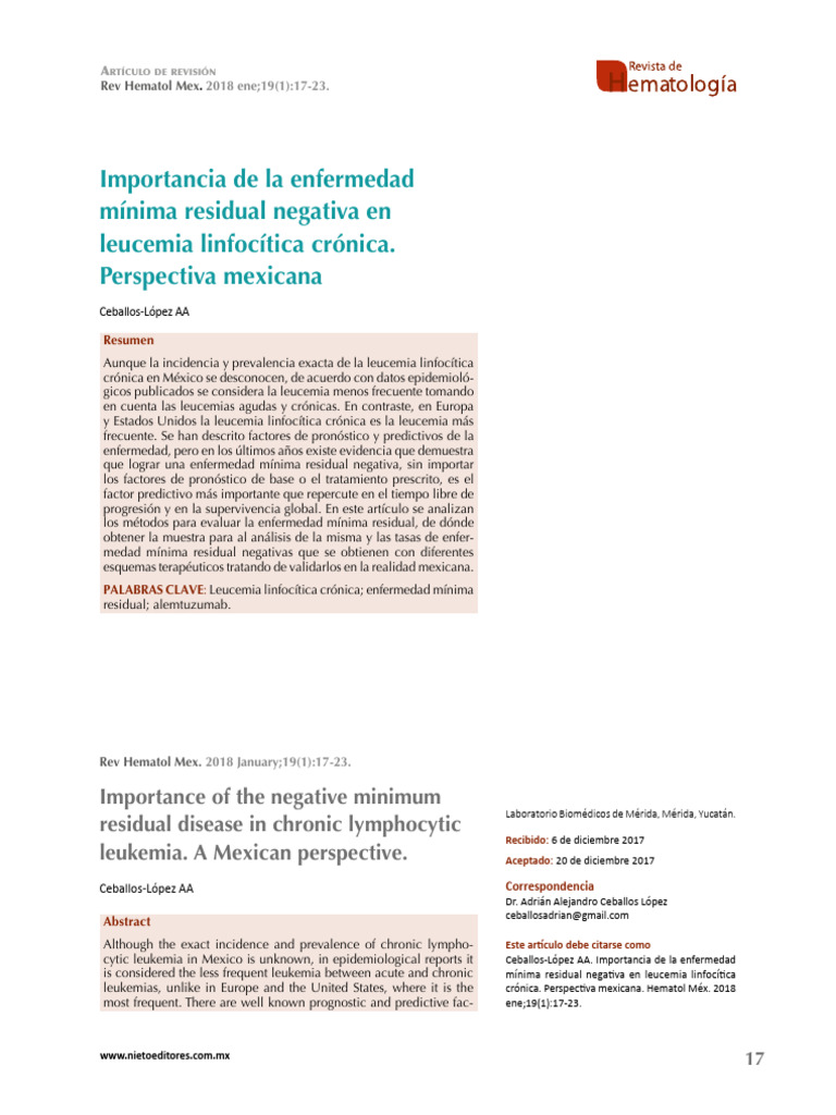 Hematol-1ARTREV-Leucemia-mieloide-aguda (1) | Descargar gratis PDF | Enfermedades y trastornos ...