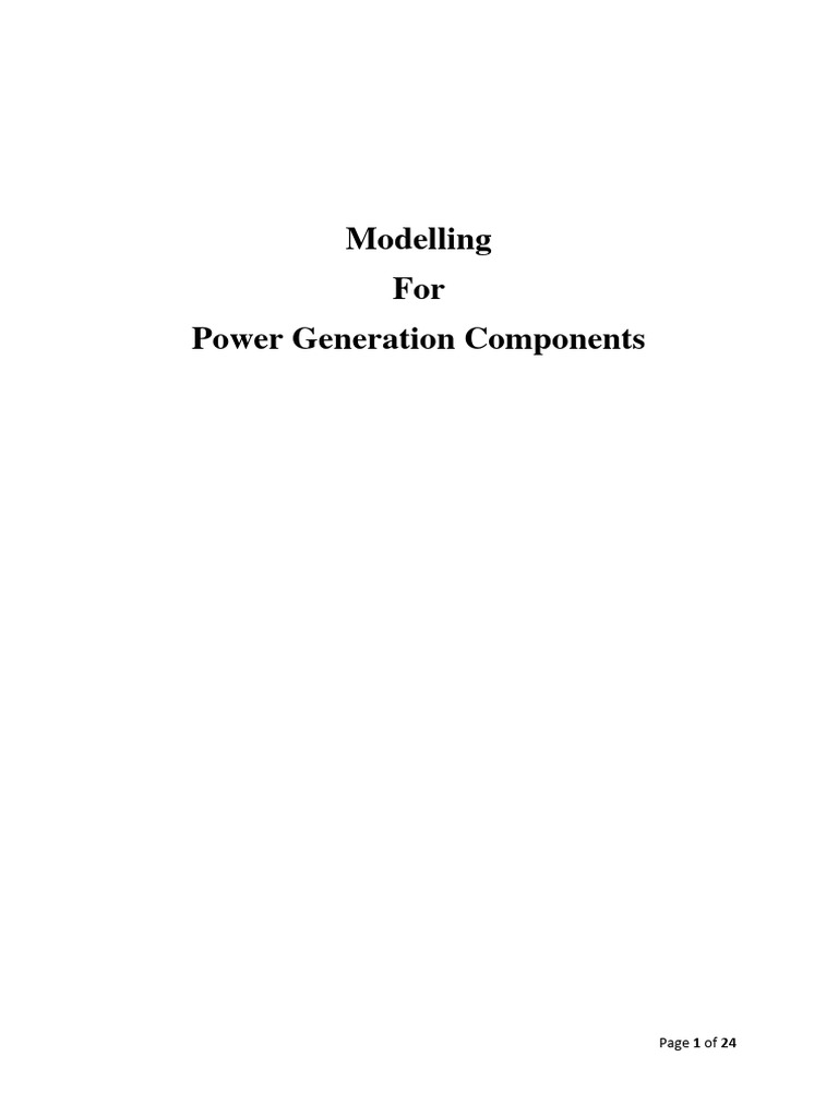 Power Generation System Modeling | PDF | Electric Generator | Electricity Generation