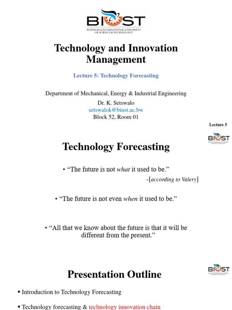 Lecture 5-Technology Forecasting | PDF | Forecasting | Brainstorming