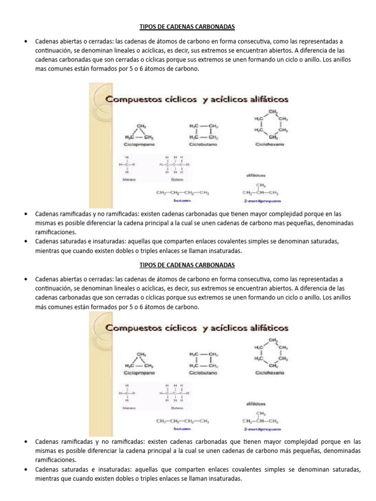 Tipos de Cadenas Carbonadas | PDF Tipos de Cadenas Carbonadas | PDF