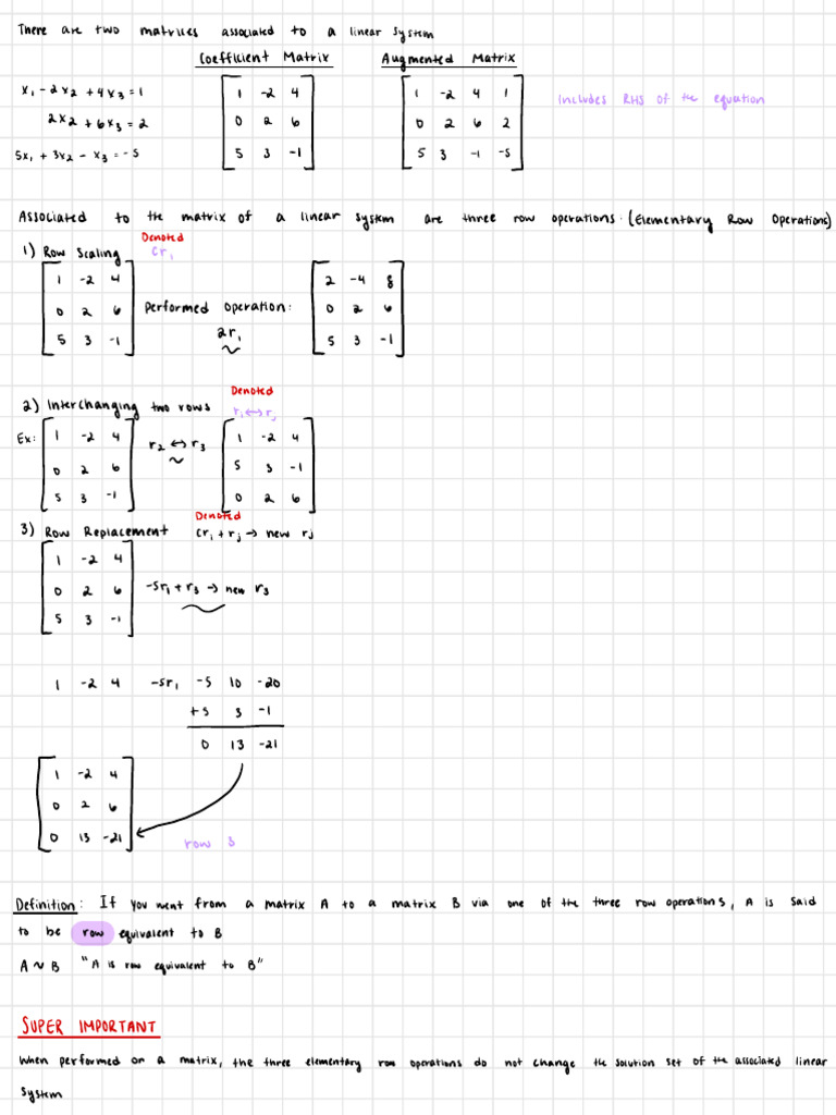Linear Algebra Notes 2 Pdf Matrix Mathematics Linear Algebra