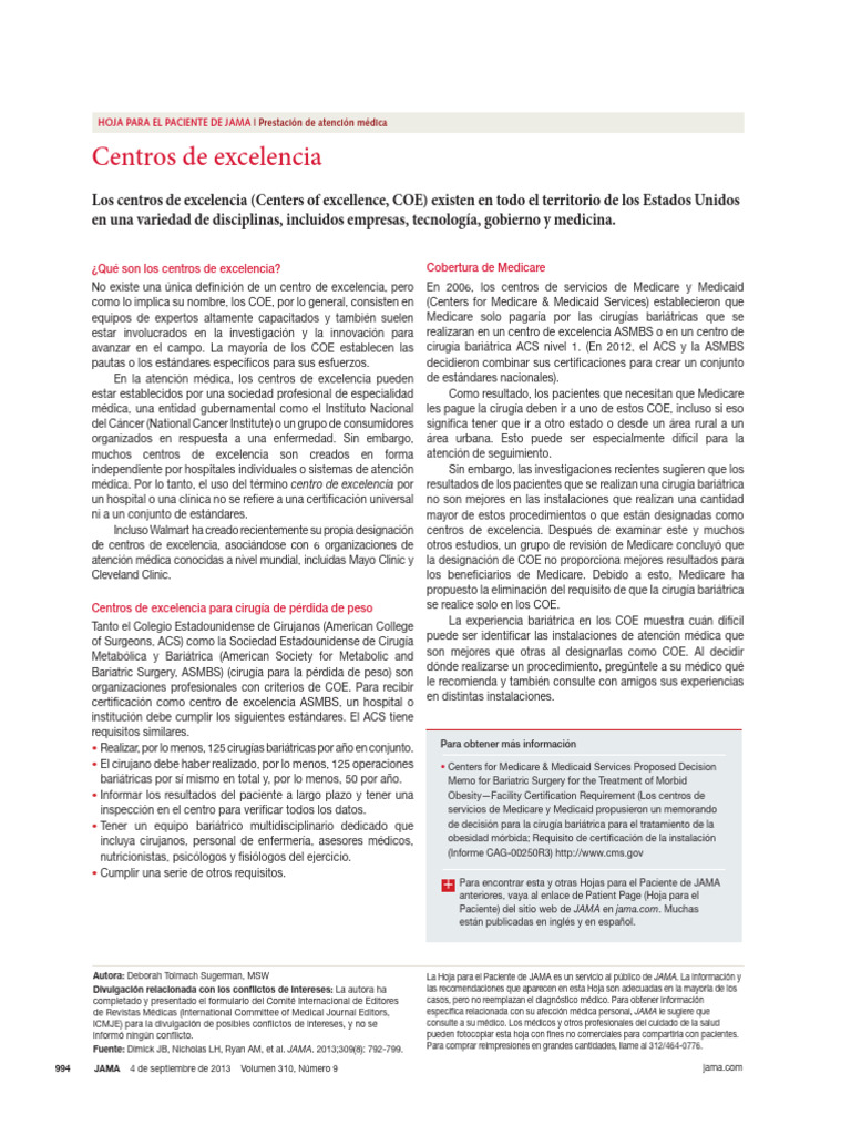 Hoja-Para-El-Paciente-De-Jama Centro de Excelencia | PDF | Medicare ...