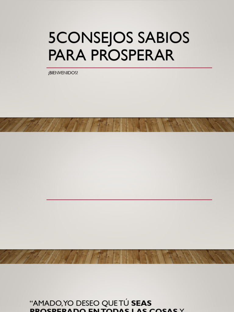 5 Consejos Sabios para Prosperar | PDF