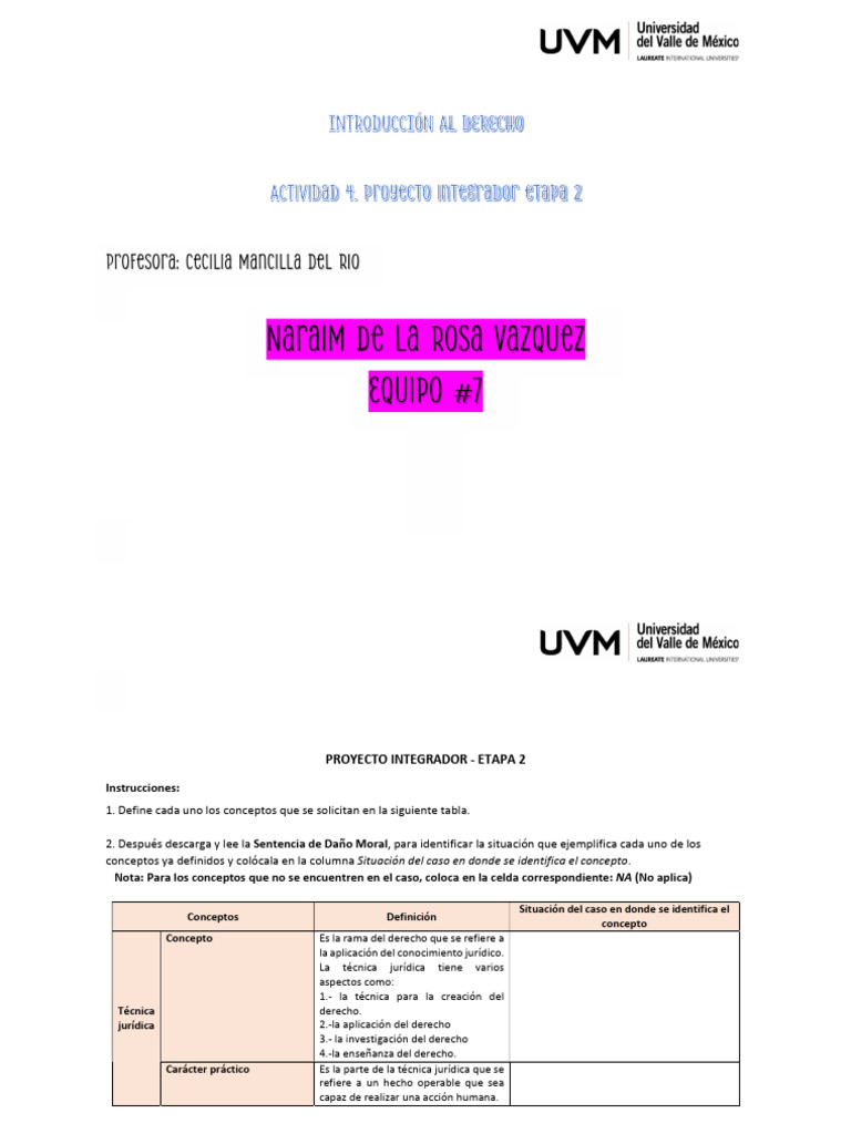 PROYECTO INTEGRADOR ETAPA 2 INTRODUCCION AL DERECHO | Descargar gratis PDF | Argumento