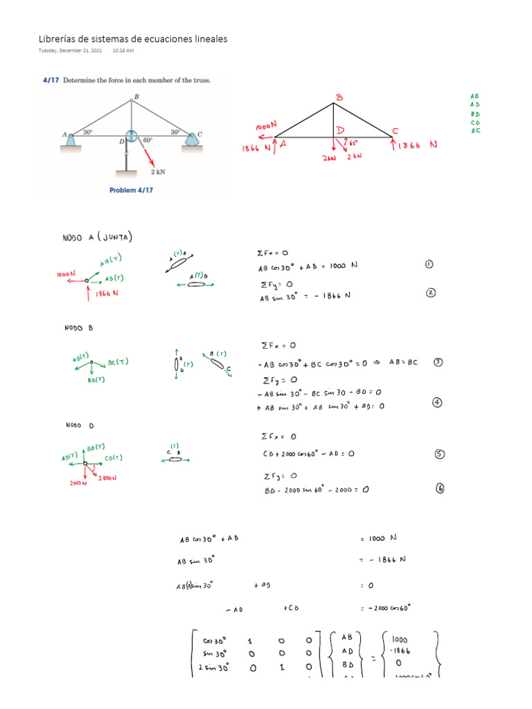 Truss Linear System | PDF