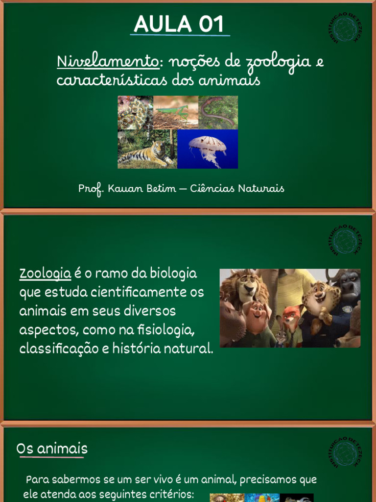 Noções de Zoologia e Características Dos Animais | PDF | Vertebrados ...