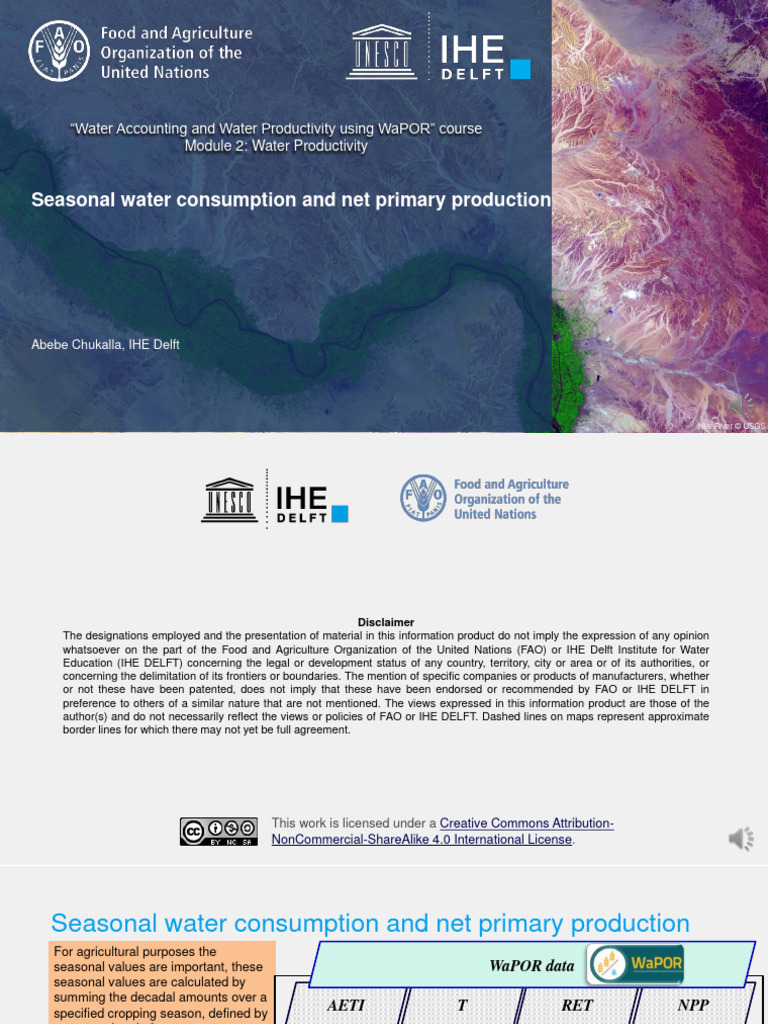 Water Productivity Module 2 Guide | PDF | Food And Agriculture Organization