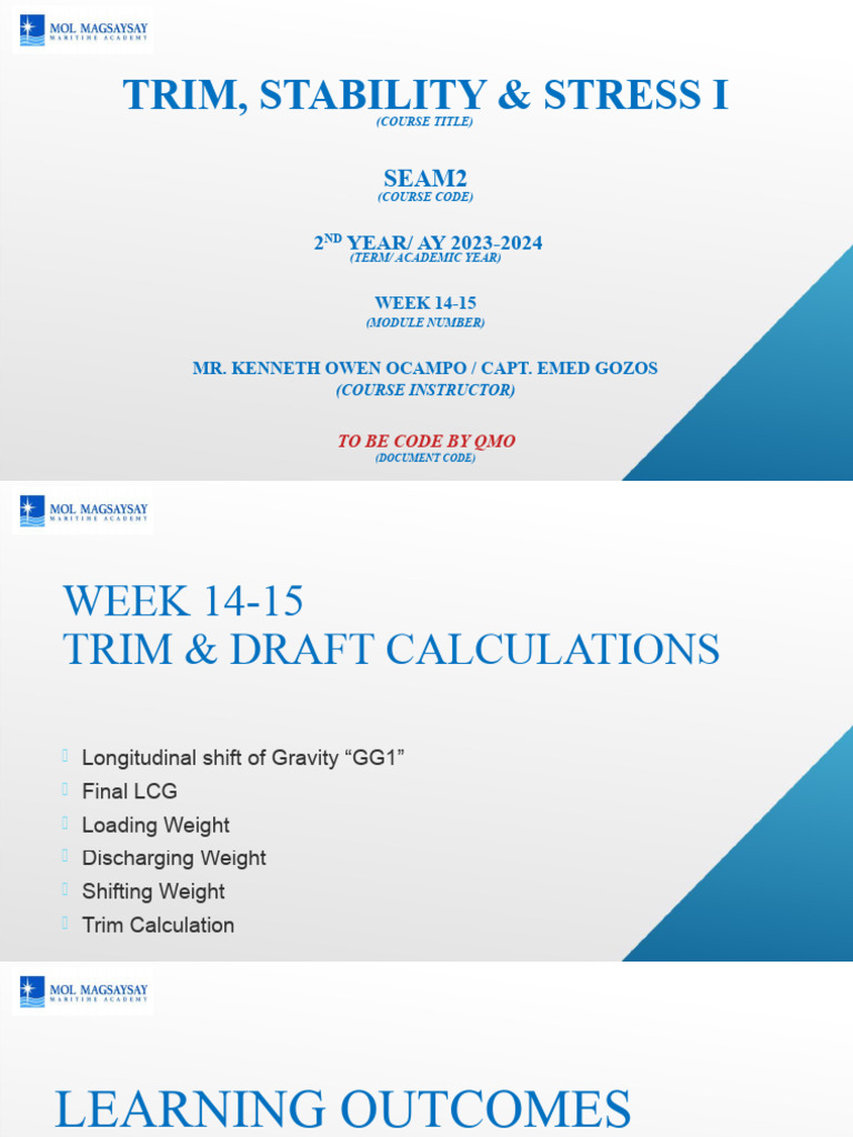 Trim & Draft Calculations Guide | PDF