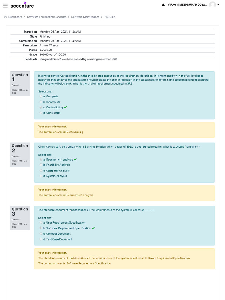 Pre-Quiz - Software Maintenance Attempt Review | PDF | Computer Science | Information Technology ...