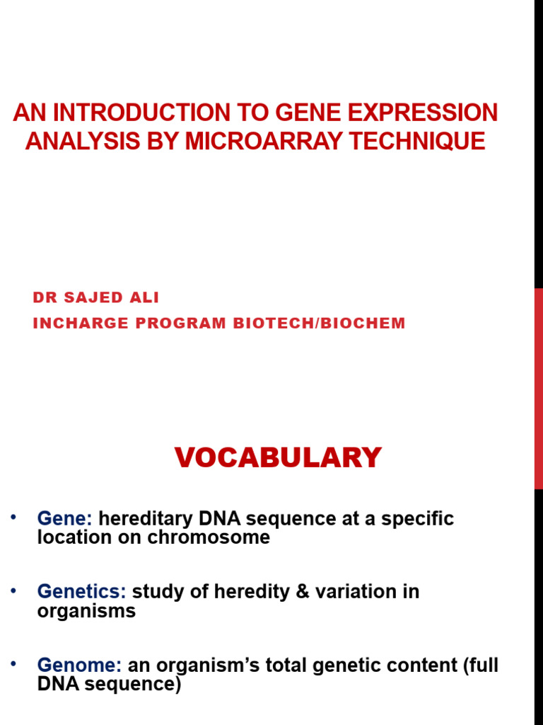 Microarray Introduction | PDF | Dna Microarray | Dna
