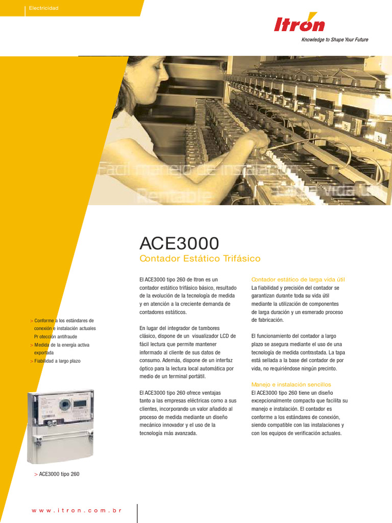 Contador Itron ACE3000 Tipo 260 | PDF | Ingeniería de confiabilidad ...