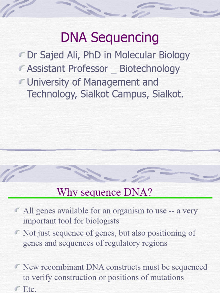 DNA Sequencing | PDF | Nucleic Acid Sequence | Dna Sequencing