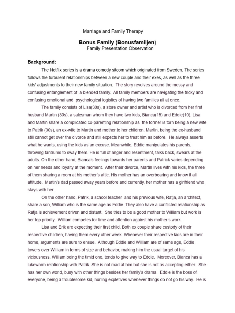 Family Observation Presentation | PDF | Psychotherapy | Behavioural ...