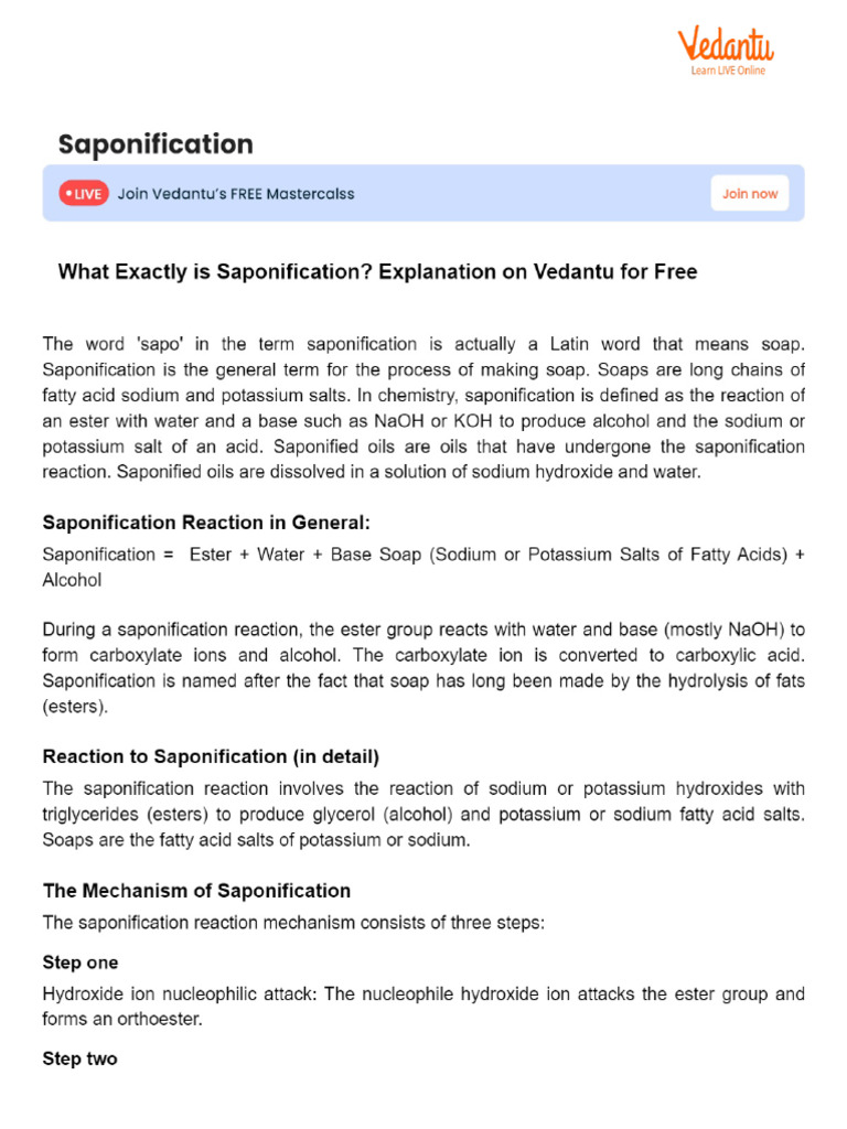 Saponification | PDF