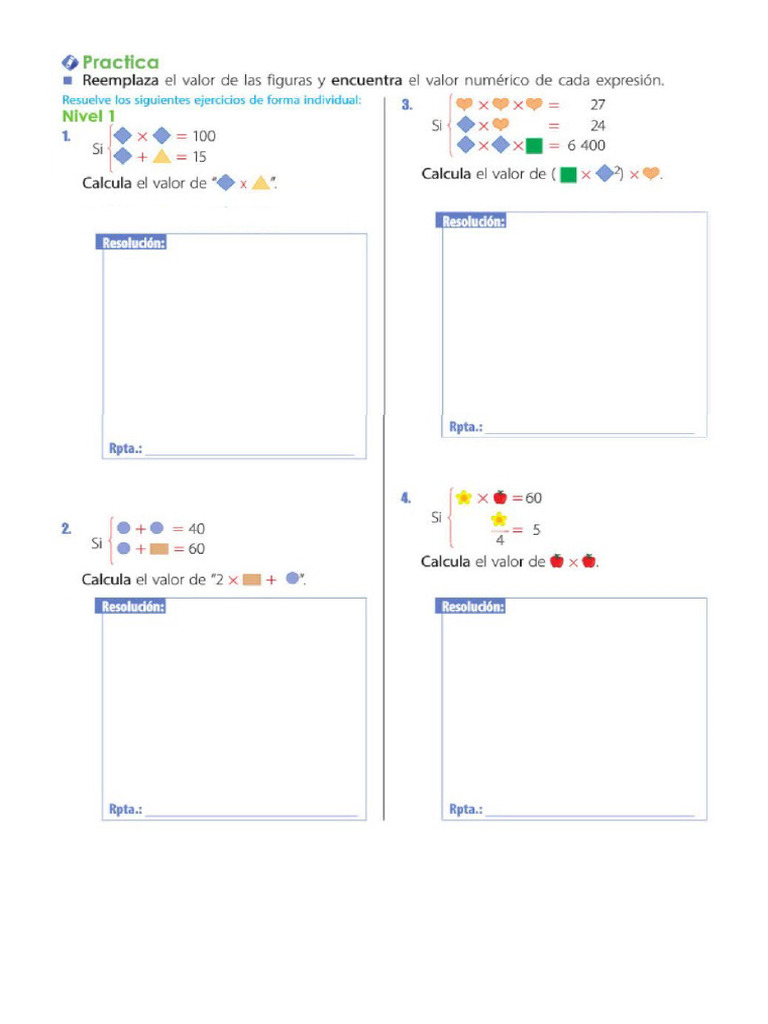 Ficha Valores Numericos | PDF