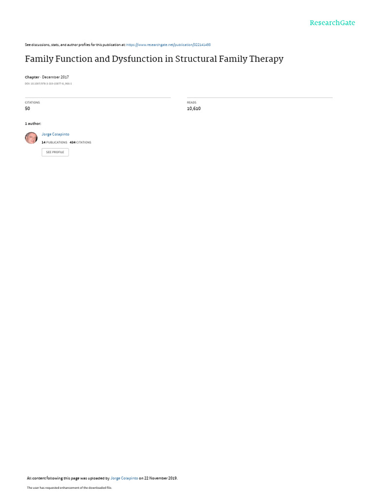 Family Function and Dysfunction Paper | PDF | Family Therapy | Living ...