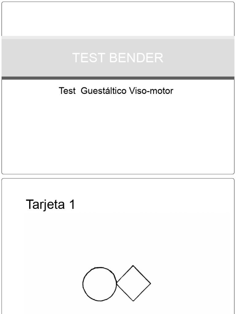 Test Bender: Evaluación Viso-motora | PDF