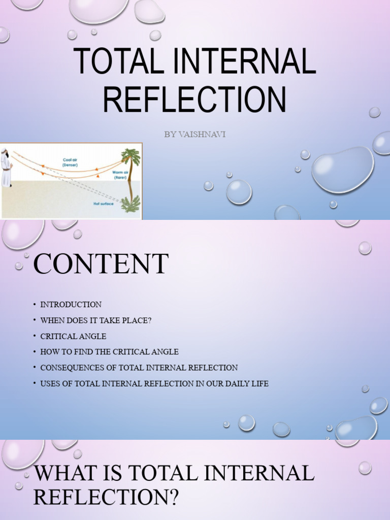 Chapter 1 Presentation-Total Internal Reflection | PDF | Reflection ...
