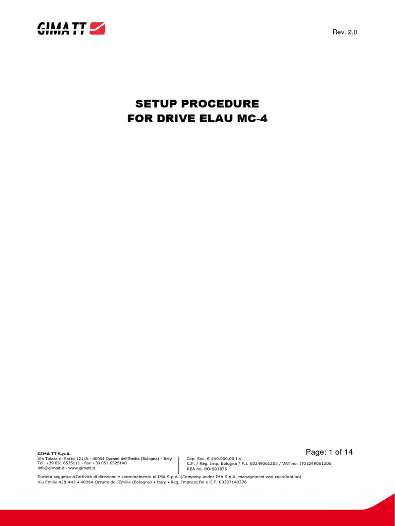 RPR - DriveElau - MC4 Setup Procedure EN Rev 2.0 | PDF | Office Equipment | Software Engineering