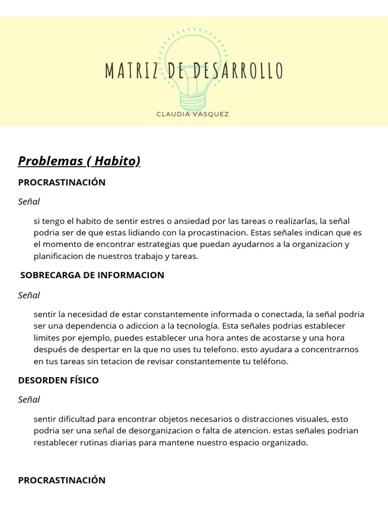 Matriz de Desarrollo | PDF