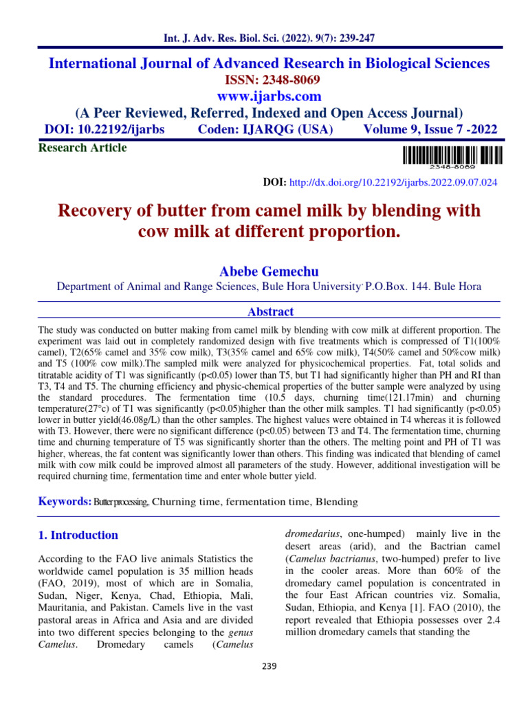 Ijarbs 24 | PDF | Milk | Fat