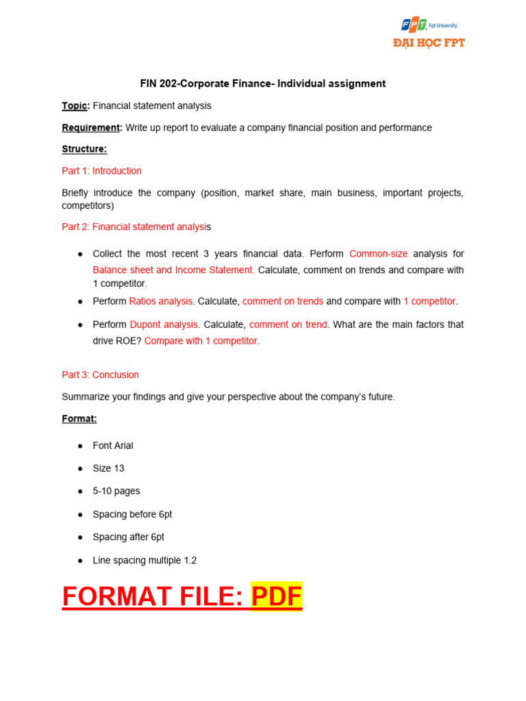 FIN202-Individual Assignment | PDF | Business