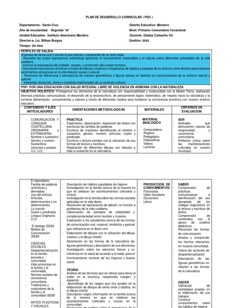 PDC 1 Segundo | PDF | Comunicación | Escritura