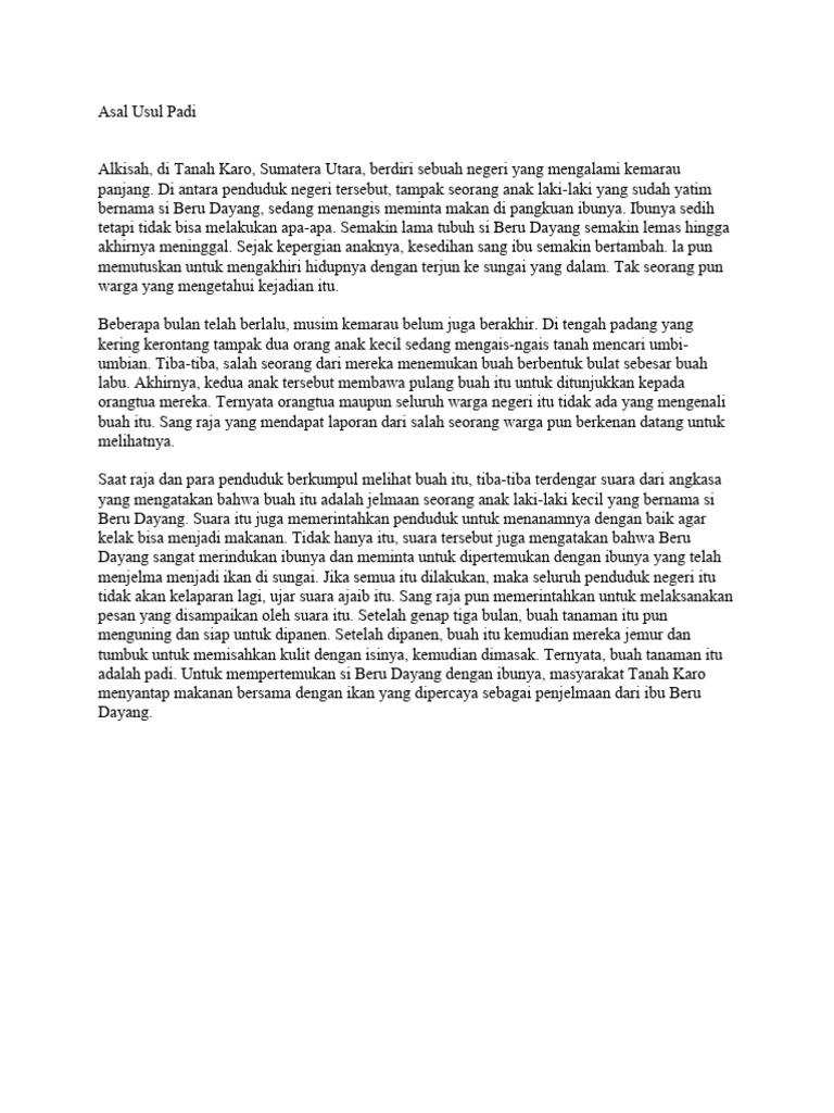 Asal Usul Padi | PDF