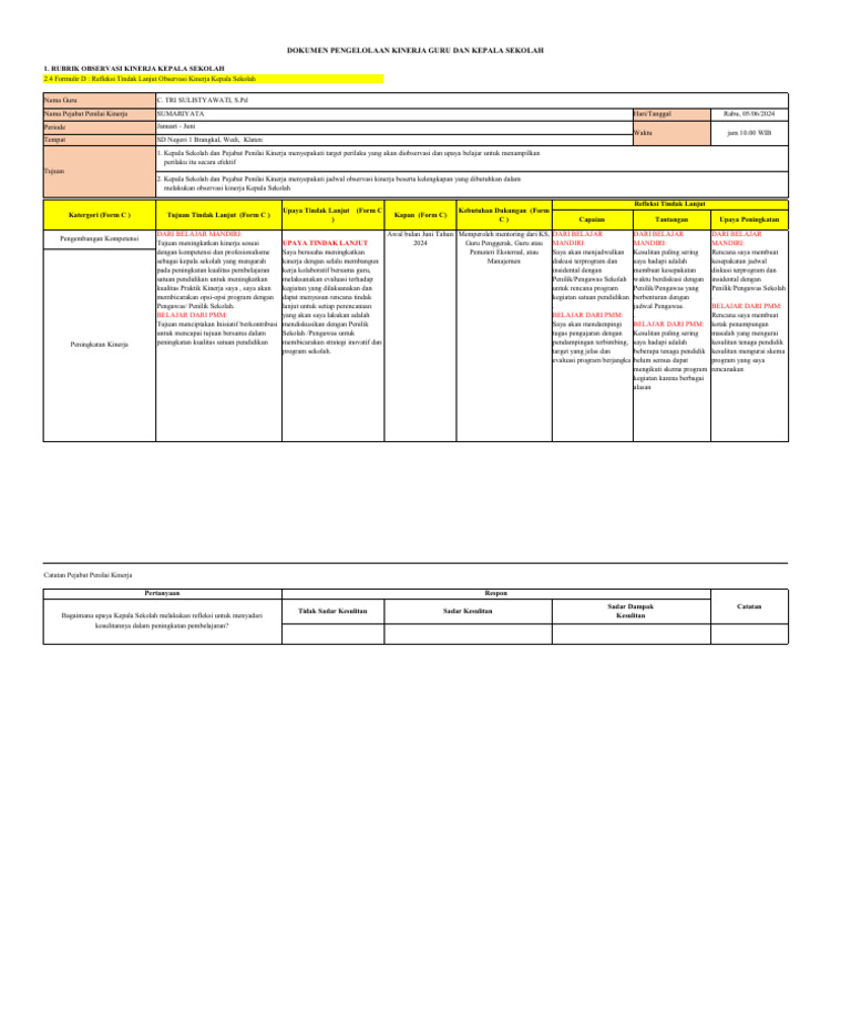 Form D Lengkap | PDF