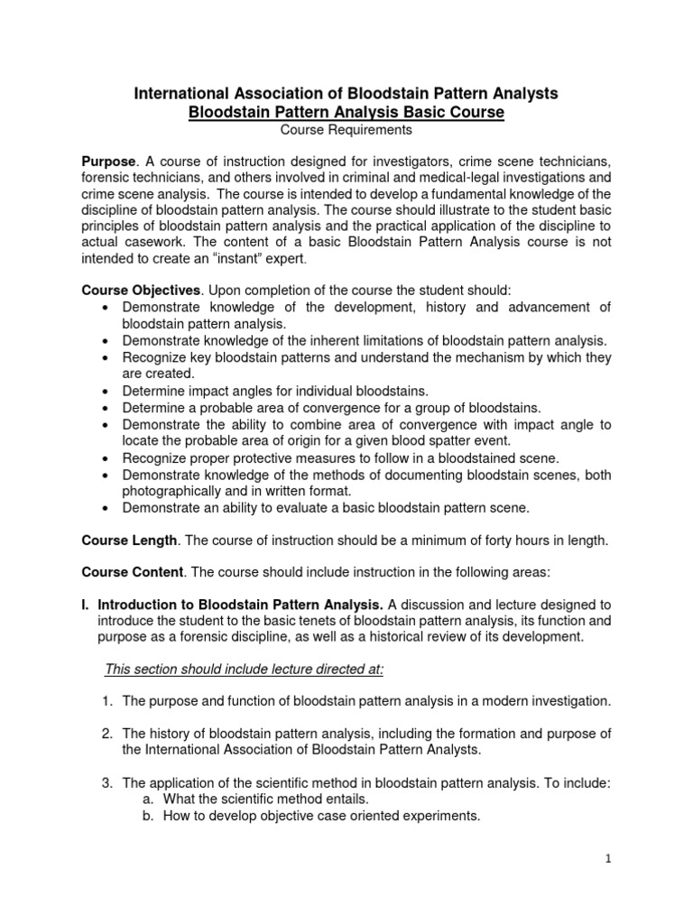 IABPA BPA Basic Course Requirements-Update 2019 | PDF | Art | Science ...