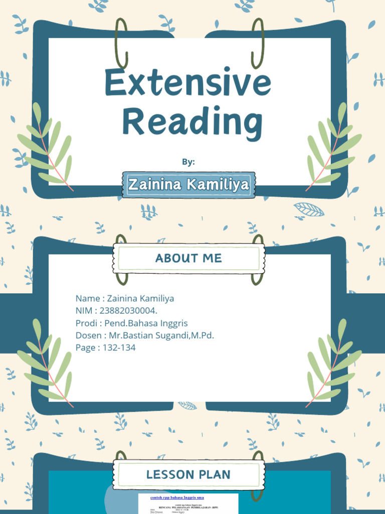 Extensive Reading: Zainina Kamiliya | PDF