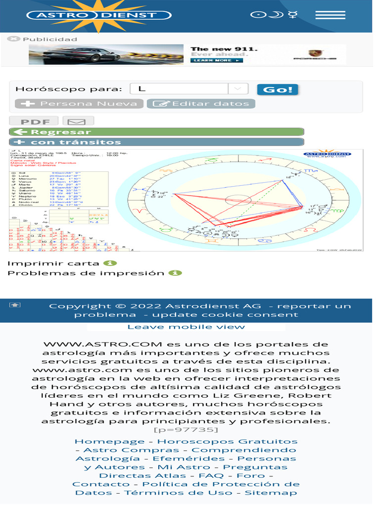 Carta Gratuita - Astrodienst | PDF