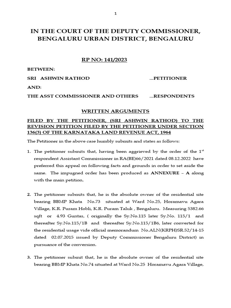 Ashwin Rathod-Written Arguments | PDF | Common Law | Justice