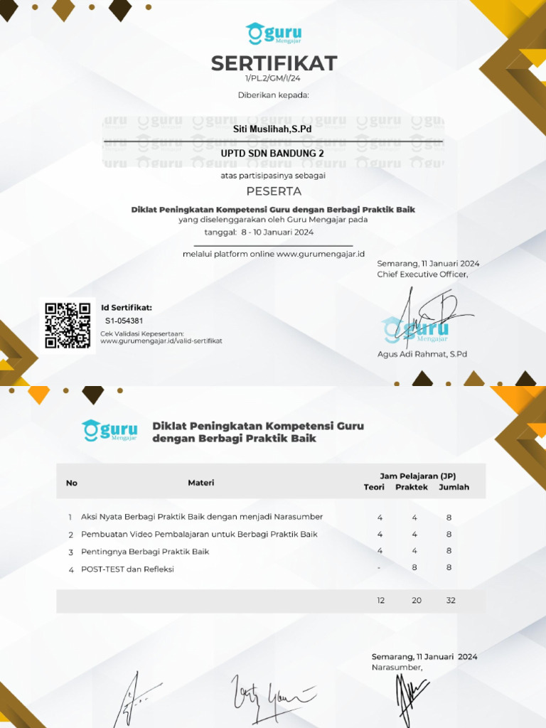 Sertifikat Komunitas Belajar PDF | PDF