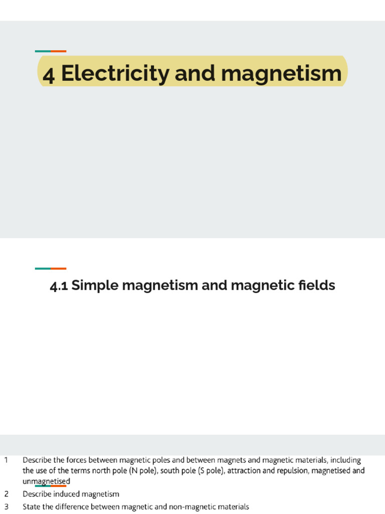Chapter 4 Electricity and Magnetism | Download Free PDF | Electrical ...