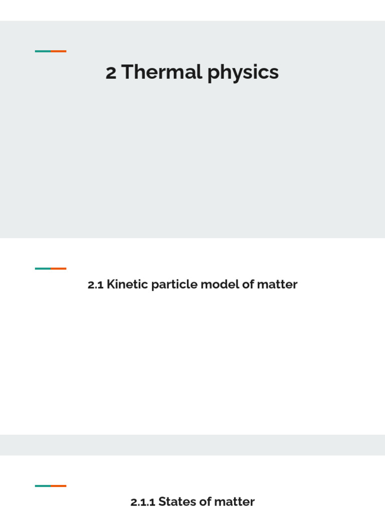 Chapter 2 Thermal Physics | PDF