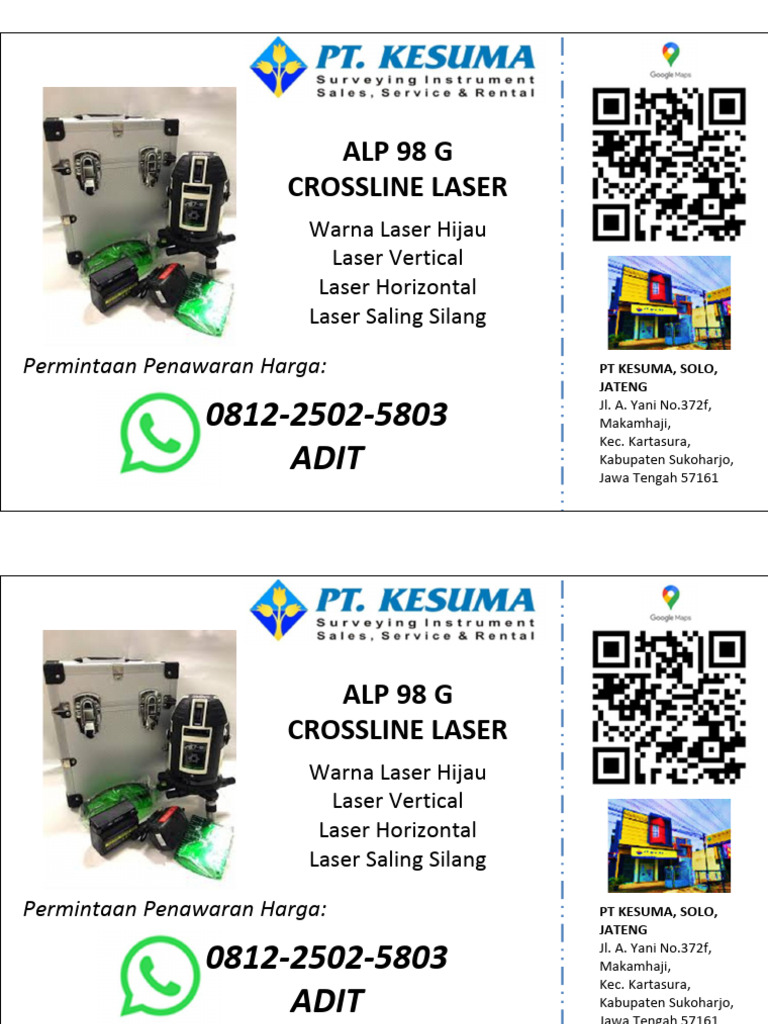 ALP 98 G: Laser Crossline Hijau Jateng | PDF