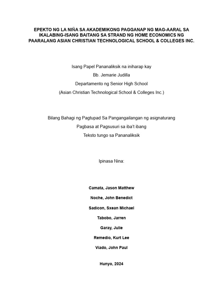 Pananaliksik Group 4 | PDF