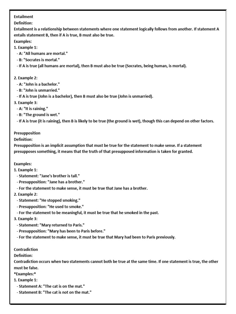 New Entailment, Presupposition, Syntactic Semantics | PDF | Logical Consequence | Epistemology