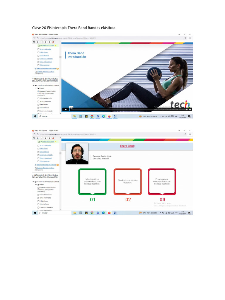 Clase 20 Fisioterapia Thera Band Bandas Elásticas | PDF | Codo | Sistema musculoesquelético