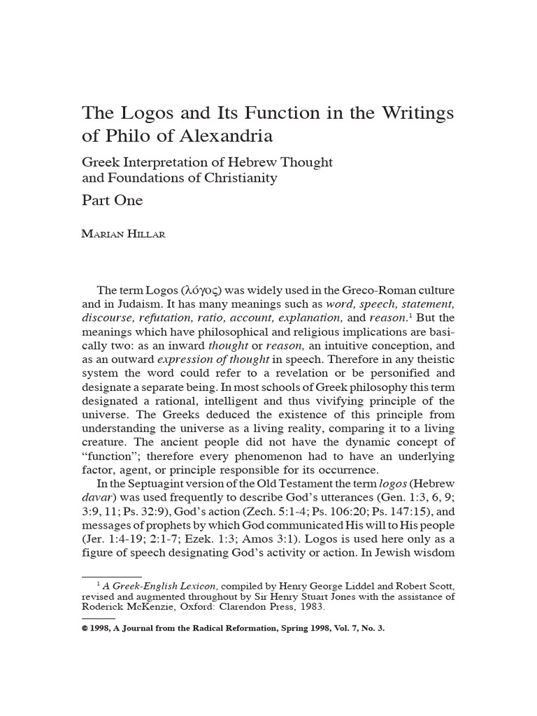 The Logos and Its Function | PDF | Logos | Sophia (Wisdom)
