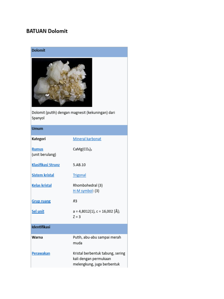 BATUAN Dolomit | PDF