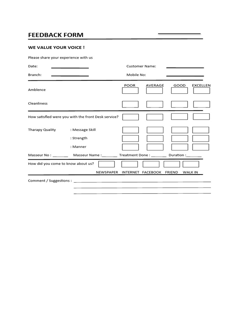Feedback Form | PDF | Career & Growth | Social Science