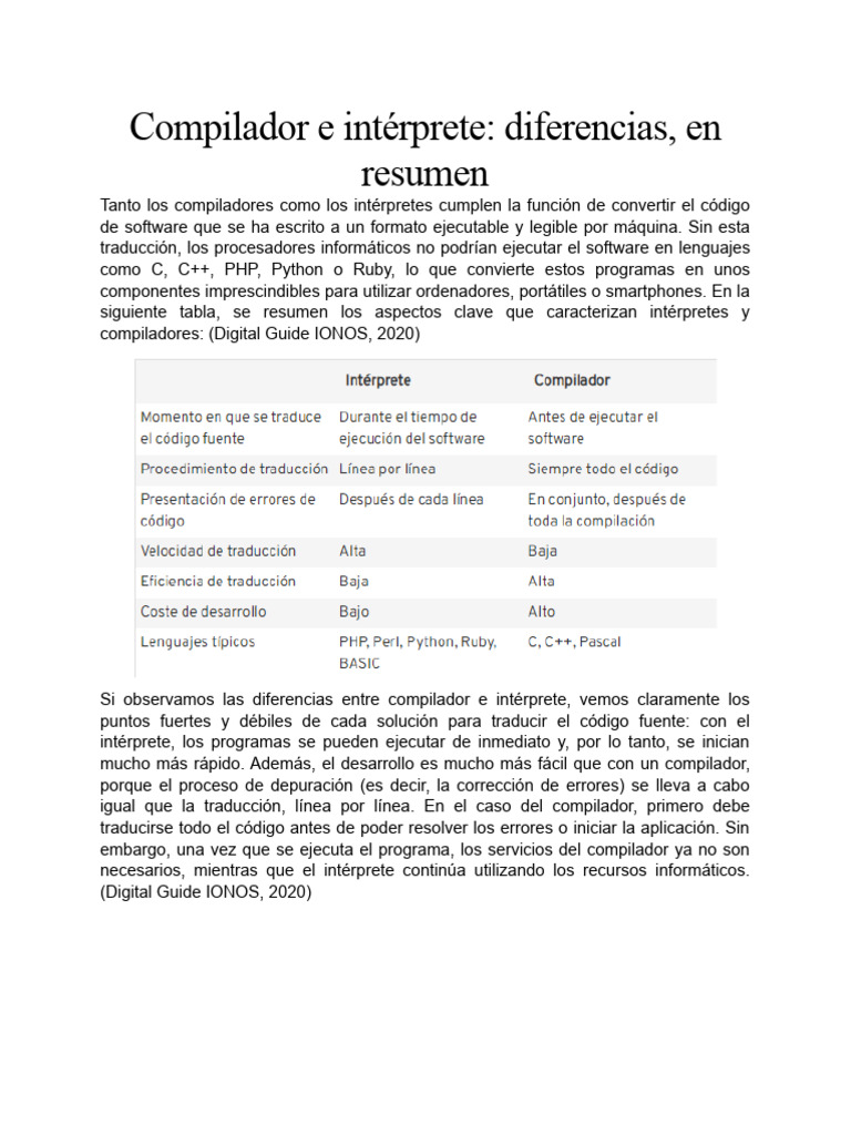 Compilador e Interprete | PDF | Programa de computadora | Programación