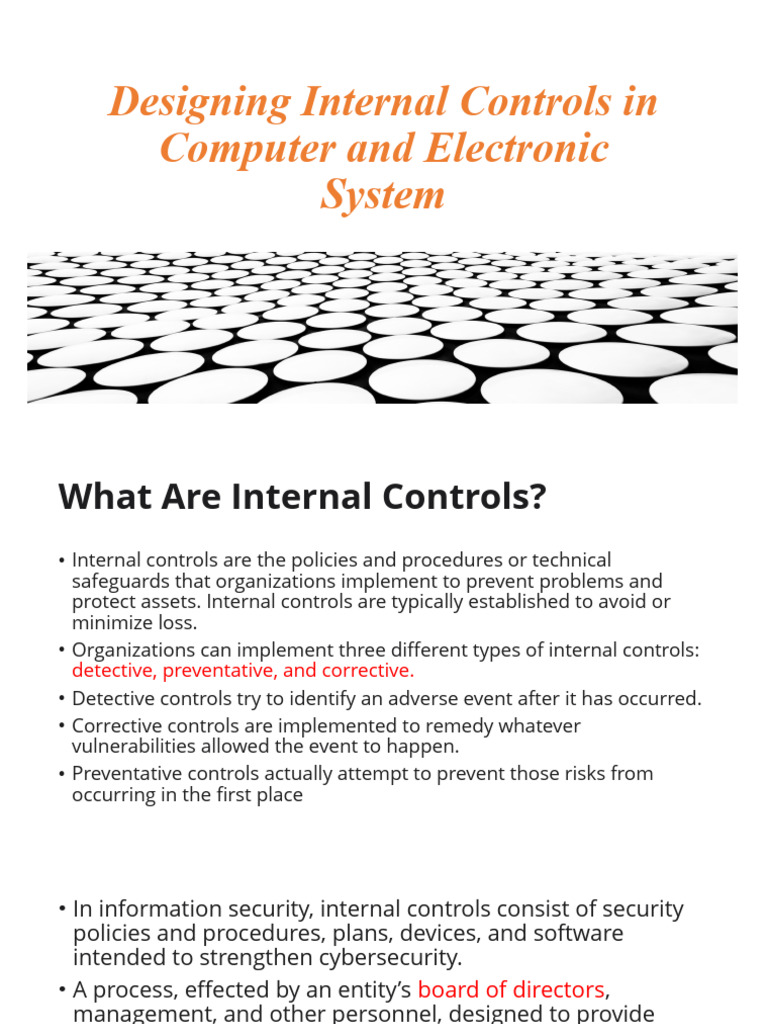 Designing Internal Controls for IT Systems | PDF | Internal Control | Risk