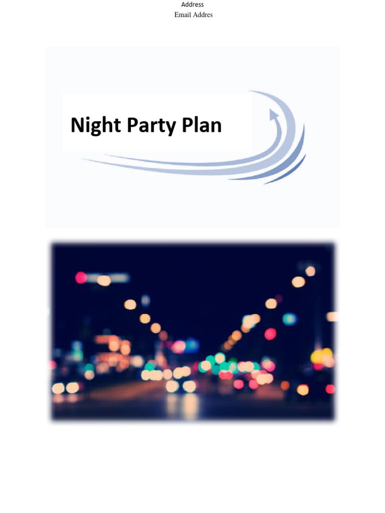 Night Party Plan Template | PDF | Drink